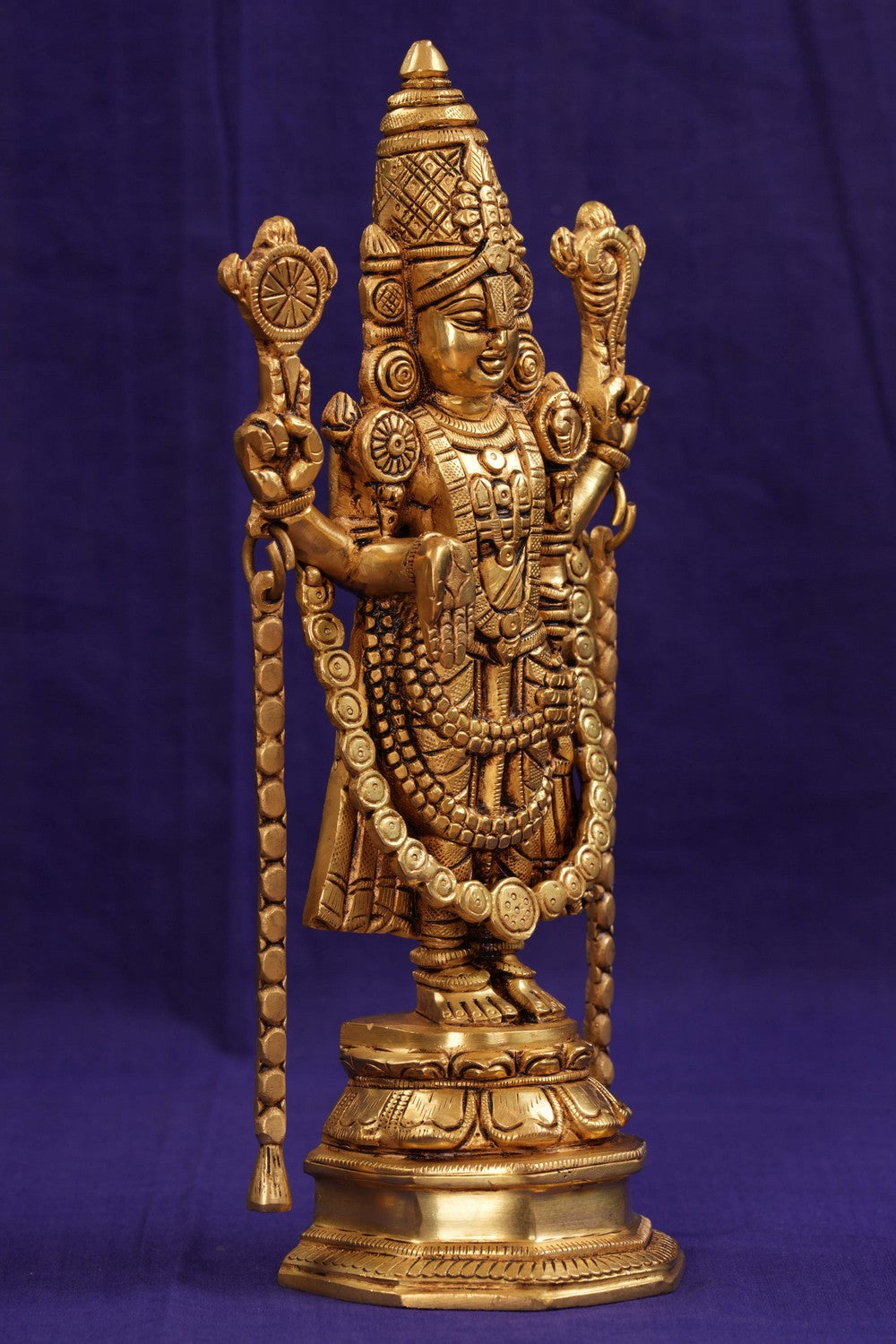 Balaji Auspicious Holy Symbol Namam Shankh Chakra in Brass – Kalanjali