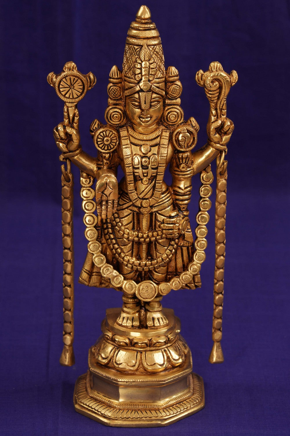 Balaji Auspicious Holy Symbol Namam Shankh Chakra in Brass – Kalanjali