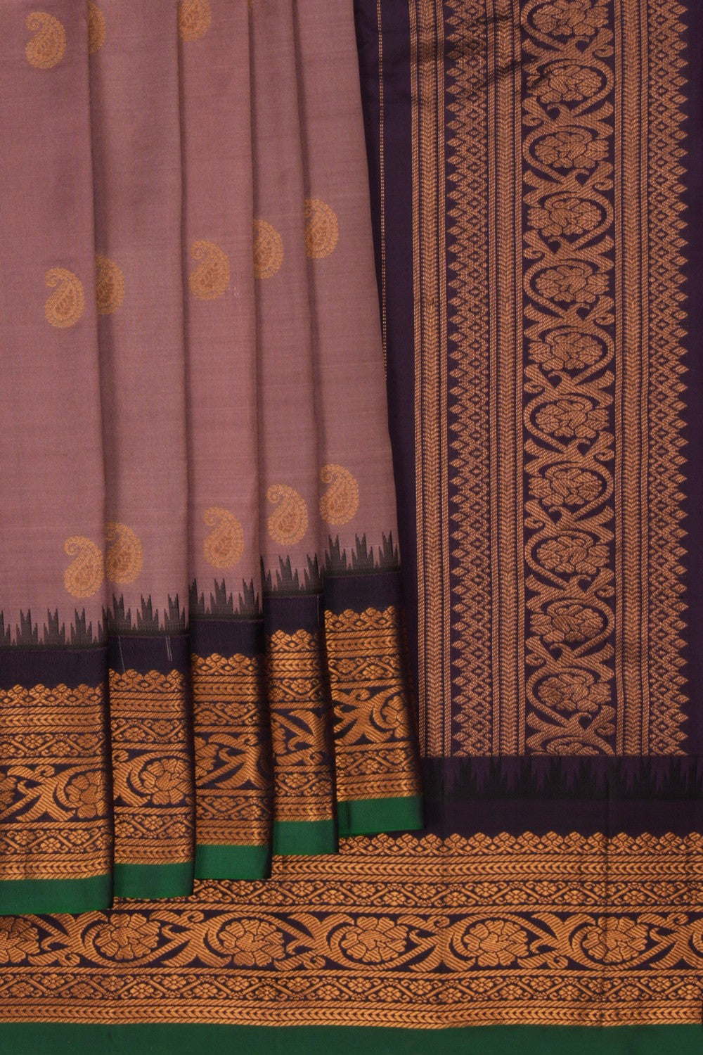 Gadwal Silk Onion Pink Saree – Kalanjali