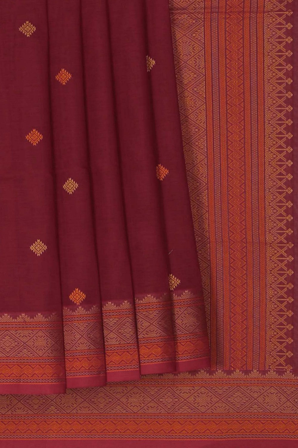 South Cotton Red Saree – Kalanjali