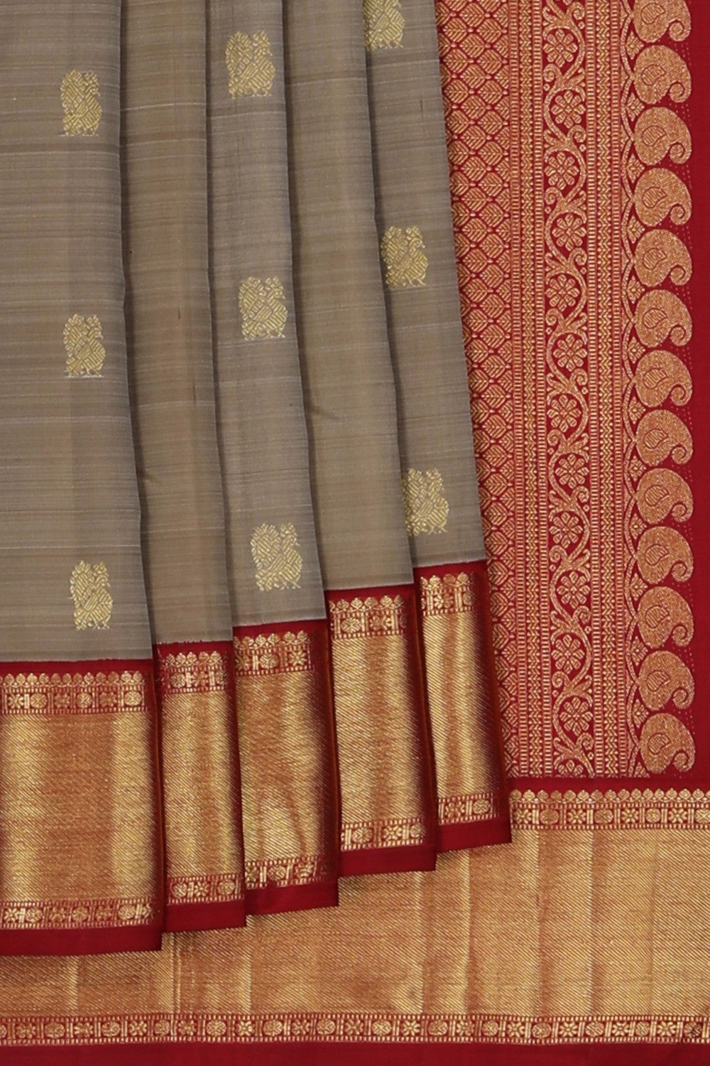 A Moss-Grey Arani Silk Saree – Kalanjali